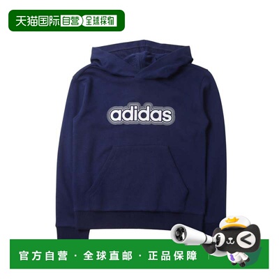 日本直邮阿迪达斯 adidas 儿童抓绒卫衣 K LINEAR 2 法式毛圈连帽