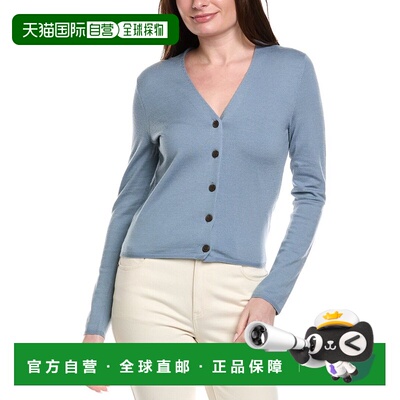 自营Vince Slim Button Wool-Blend Cardigan - blue 美国奥莱直