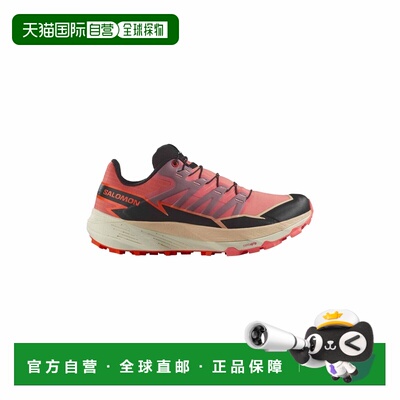 自营欧洲直邮Salomon Thundercross女士珊瑚粉/黑色网布缓震越野