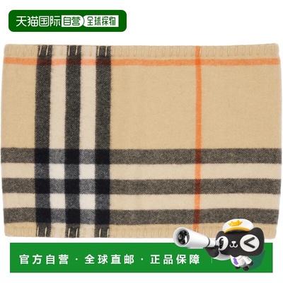 香港直邮Burberry 巴宝莉 女士 驼色 Check Cashmere 围脖 812135