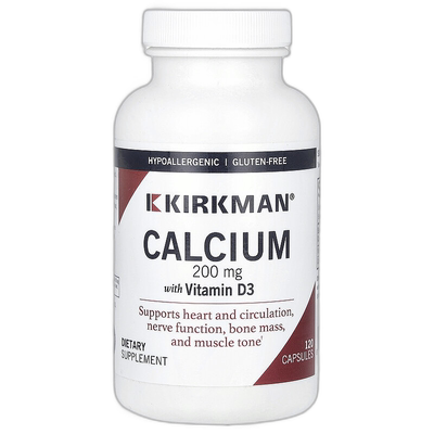 香港直邮Kirkman Labs,钙，200 毫克，120 粒胶囊维生素