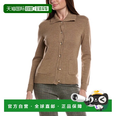 自营Bruno Magli Merino Wool Epaulet Sweater Jacket - tan 美