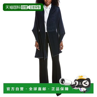 自营Portolano Whipstitch Cashmere Wrap - blue 美国奥莱直发