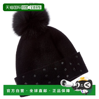 自营forteforteForte水晶袖口羊绒帽-黑色 美国奥莱直发