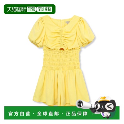 自营Habitual Smocked Puff Sleeve Romper - yellow 美国奥莱直