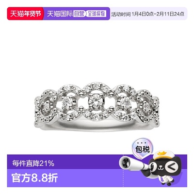 日本直邮Vendome Aoyama钻石戒指铂金镶嵌蕾丝镂空花纹优雅独特精