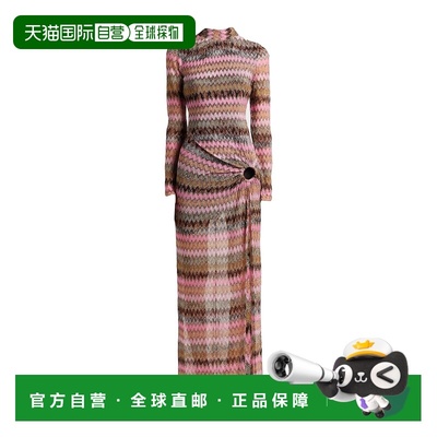 1h可退 香港直邮MISSONI 米索尼 女士 长款连衣裙 pink粉色 舒适