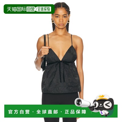 1h可退 香港直邮GANNI 甘尼 女士 背心上衣 F9669 black黑色 舒适