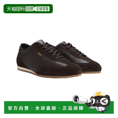 香港直邮BOSS 波士 男士 Leather trainers with suede trims 505