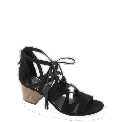 自营 Elie Tahari 女式 Burano 流苏黑色绒面革凉鞋 - 黑色 美国