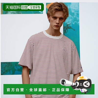 1h可退 日本直邮冠军 Champion × UR 美国版条纹男士T恤 UMA5C8B
