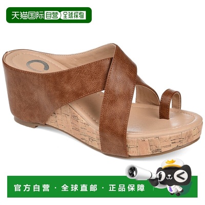 自营 Journee Collection 女式 Tru 舒适泡沫 Rayna 坡跟凉鞋 -