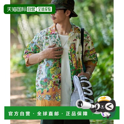 日本直邮CIAOPANIC 男士 印度地图印花开襟衬衫 CPZ2061604A0001