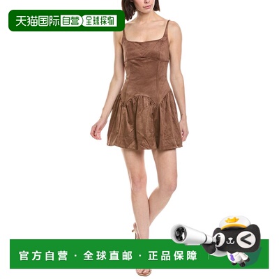 自营Jacquie the Label Cordelia迷你连衣裙-棕色 美国奥莱直发