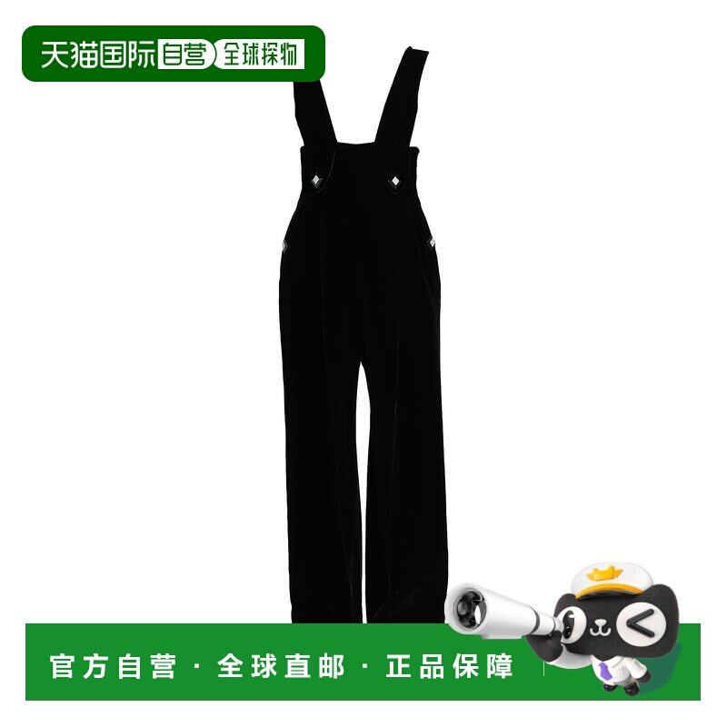 香港直邮Gucci 古驰 女士 工装裤 BLACK 黑色时尚舒适背带裤