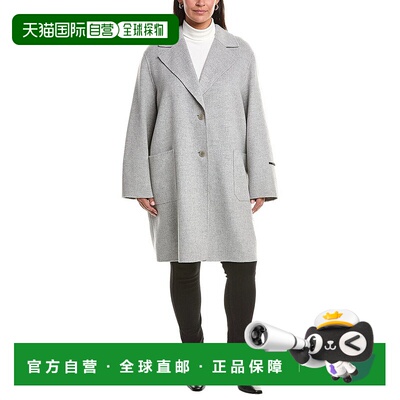 自营Marina Rinaldi Plus Cambra羊毛混纺大衣-黑色 美国奥莱直发