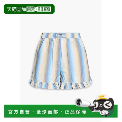 香港直邮GANNI 甘尼 女士 条纹棉质府绸短裤 W04076992999MULTICO