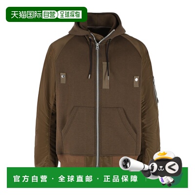 香港直邮SACAI 男士夹克 2604136M601 AW2026 绿色 长袖连帽夹克