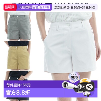 日本直邮Tommy Hilfiger 女士高尔夫斜纹短裤20 码高尔夫服饰 THL