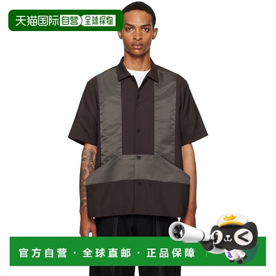 1h可退 香港直邮Sacai 男士 棕色 Suiting 衬衫 2503746M