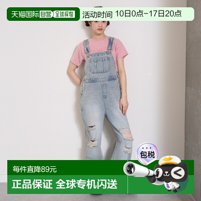 日本直邮Lovetoxic女童牛仔背带裤2026新款美式休闲穿搭