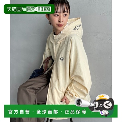 1h可退 日本直邮FRED PERRY 男女同款 别注刺绣尼龙连帽夹克 双拉