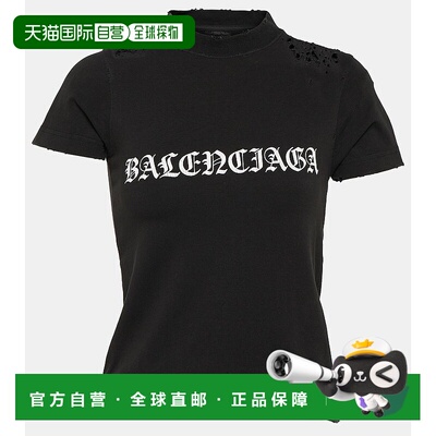 1h可退 香港直邮Balenciaga 巴黎世家 女士 Gothic Type Shrunk T