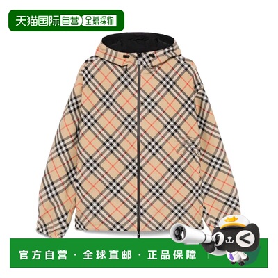 1h可退 香港直邮Burberry 巴宝莉 男士 格纹图案拉链夹克 8104102