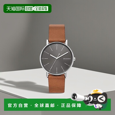 日本直购SKAGEN诗格恩男士棕色表带简约手表SKW6578时尚经典