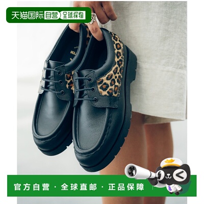 1h可退 日本直邮KLEMAN 女士 低跟乐福鞋 半拖设计 豹纹拼接皮革