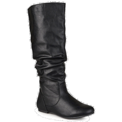 自营Journee Collection 女式宽小腿 Jayne 靴子 - 黑色 美国奥莱