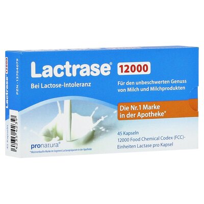 欧洲直邮德国乐迪士Lactrase12000FCC乳糖酶胶囊45粒乳糖不耐受