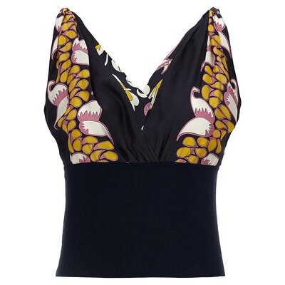 TORY BURCH 女士衬衫 157389650 SS2024 黑色 Printed silk top