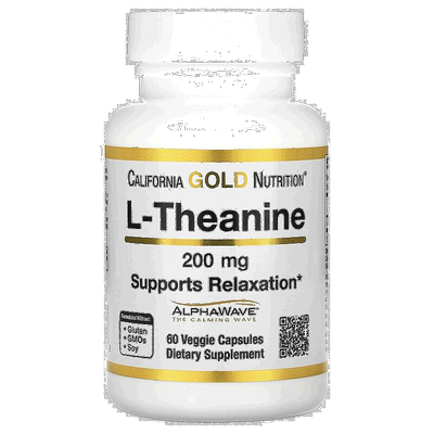 香港直发iHerb California Gold NutritionL 茶氨酸胶囊60粒膳食