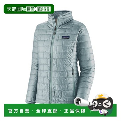 自营欧洲直邮PATAGONIA NANO PUFF女士灰蓝色合成纤维拉链羽绒服