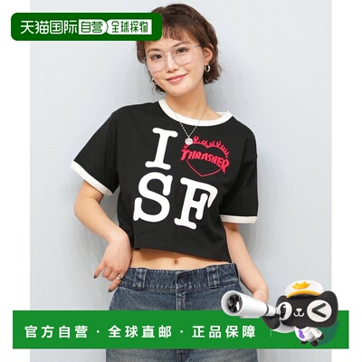 1h可退 日本直邮THRASHER女士I LOVE字母印花宽松T恤 252TH2ST031