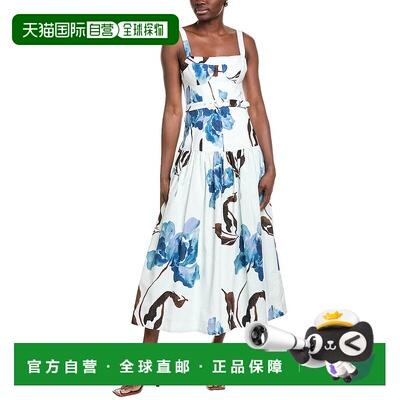 自营Nicholas Lidia Linen Blend-Midi Dress - white 【美国奥莱