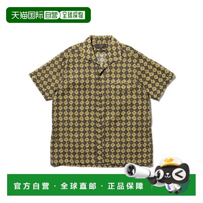 1h可退 日本直邮BEAMS PLUS Italian Collar Mesh Print 衬衫短袖