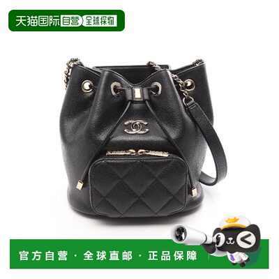 日本直邮中古二奢Chanel香奈儿女包A级95新bucket bag水桶包斜挎