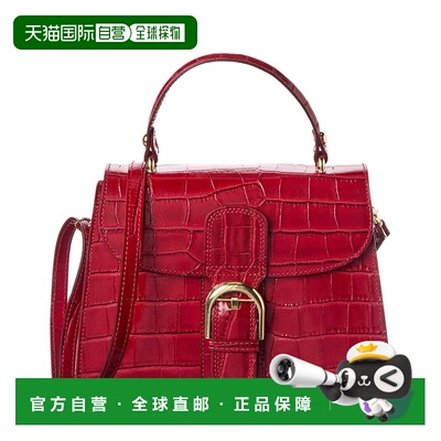 自营Persaman New York Niamh Croc-Embossed Leather Satchel -