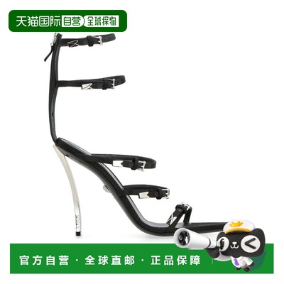 自营Versace Calfskin Stiletto Heel Women's Sandals - black