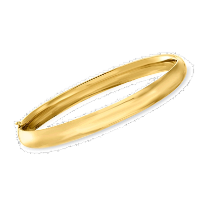 自营Ross-Simons 14kt Yellow Gold Polished Bangle Bracelet 8