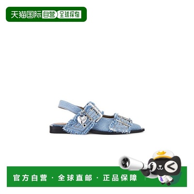 1h可退 香港直邮潮奢 GANNI 甘尼 女士 Feminine 搭扣芭蕾平底鞋