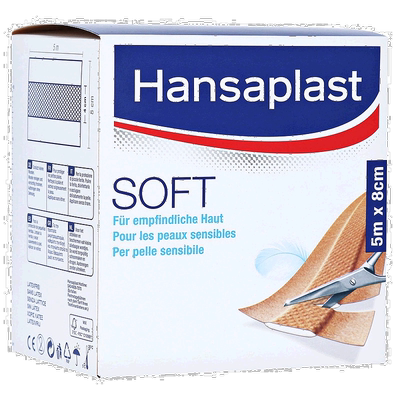 Hansaplast汉莎创可贴卷亲肤透气敷料1卷（5m*8cm）/盒