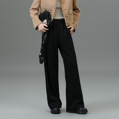 uti黑色休闲裤女显瘦长裤