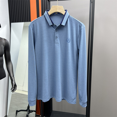 男士商务通勤休闲翻领长袖POLO衫