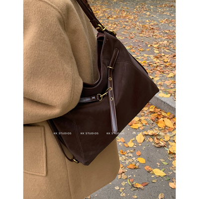 卡乐儿复古麂皮绒大容量双肩包