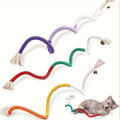 Cotton Cat Chew Toy for Teeth Cleaning, Catnip Rope Toys for