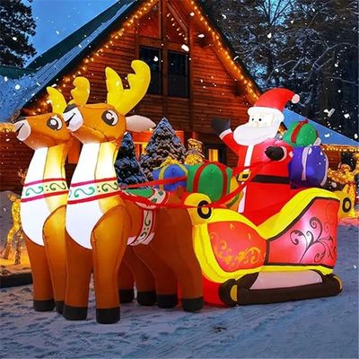 2.1m Long Christmas Decoration Inflatable Santa Reindeer Sle