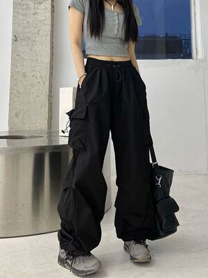 Zoki Streetwear Hip Hop Cargo Pants Women Fashion Pockets Ov